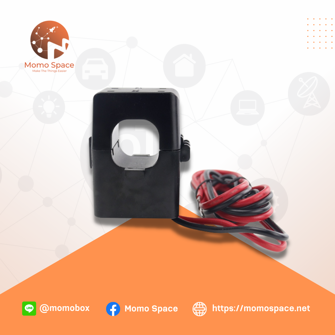 เซนเซอร์วัดกระแสไฟฟ้า CT Sensors AC Current Transformer Diameter 24mm